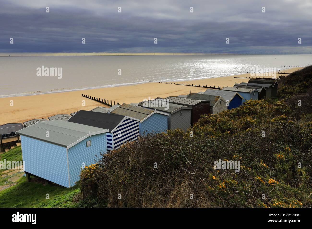 Beachuts on the promenade at Frinton-on-Sea, Tendring district, Essex ...
