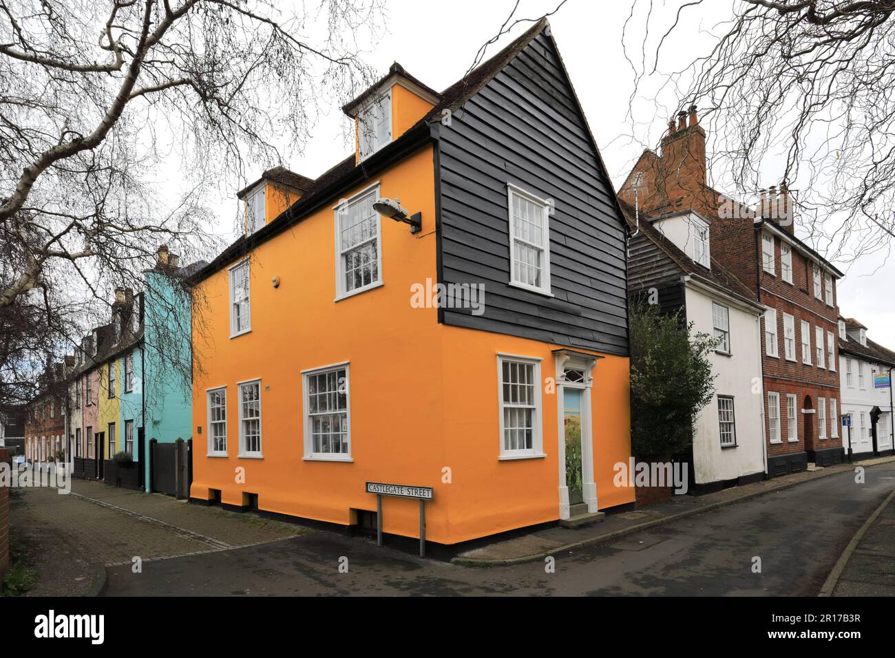 Housing on Castlegate street, Harwich town, Tendring district, Essex ...