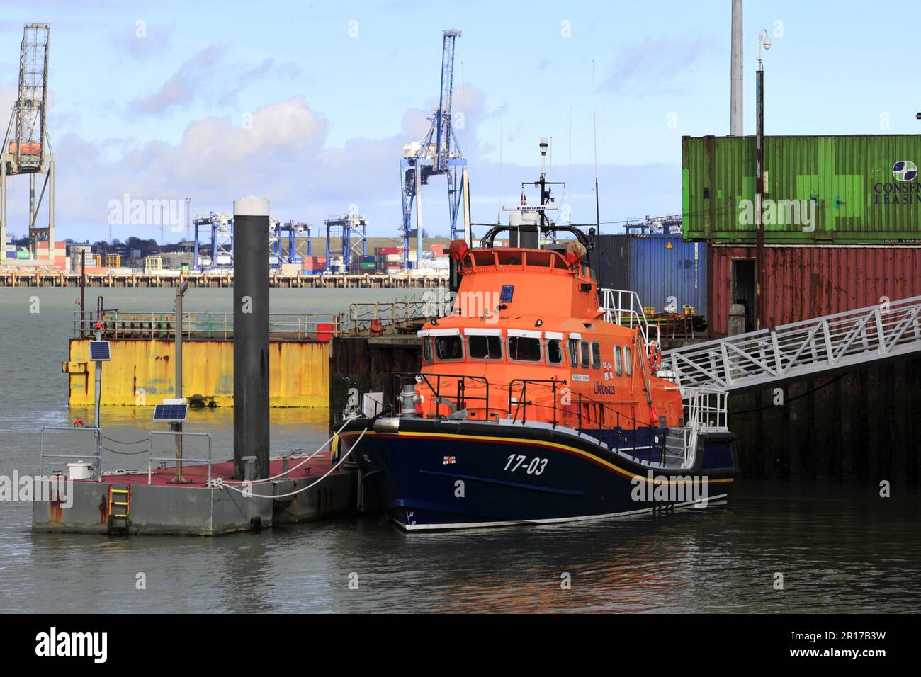 RNLI Lifeboat 17-03 Albert Brown, moored at the RNLI station Harwich ...