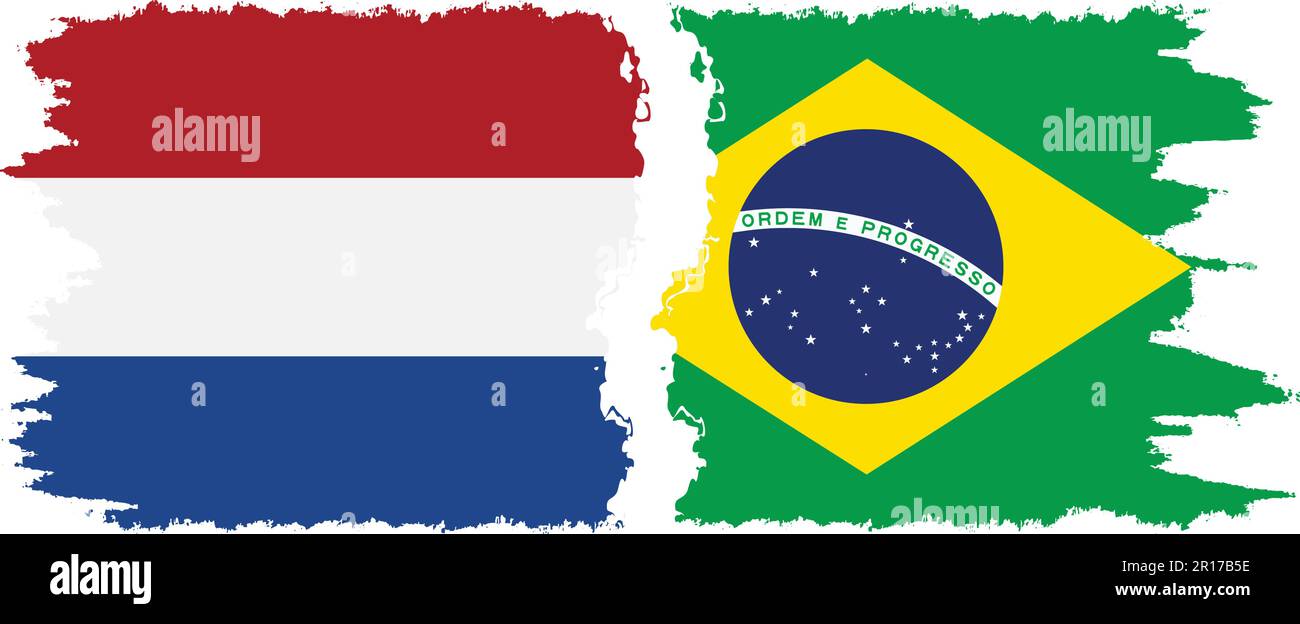 Brazil and Netherlands grunge flags connection, vector Stock Vector ...