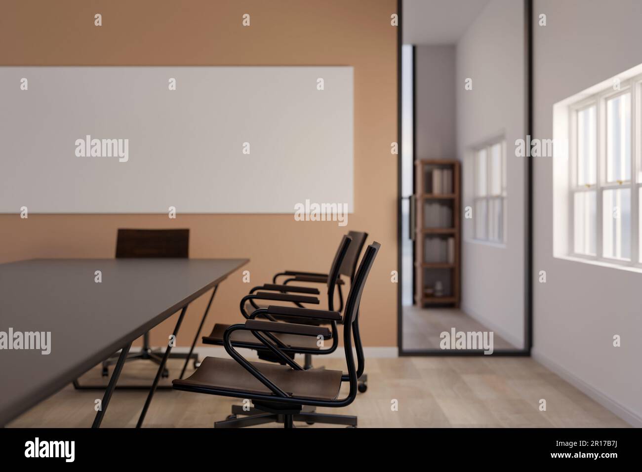 Interior design of a modern stylish meeting room with meeting table ...