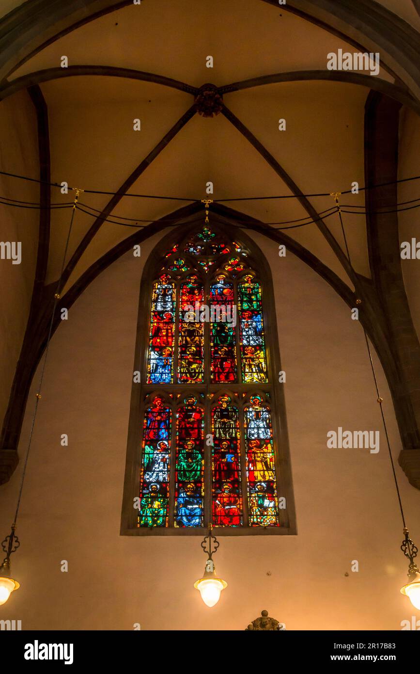 Stained glass of the North transept, created by Augusto Giacometti in ...
