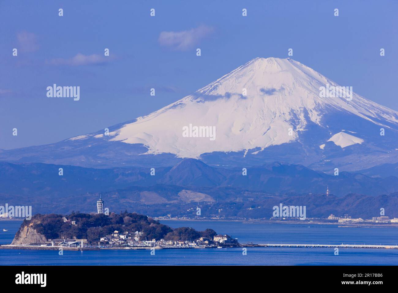 The mt.Fuji and Enoshima view from Hiroyama Park Stock Photo - Alamy