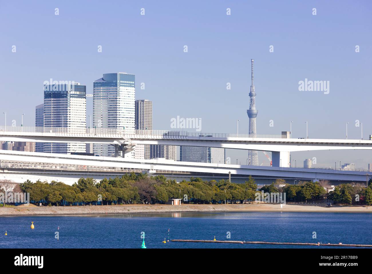 Odaiba Seaside Park and Tokyo SkyTree Stock Photo - Alamy