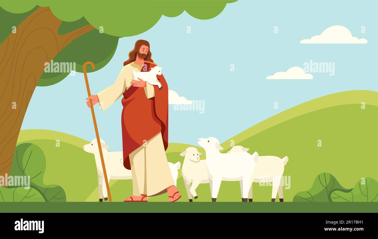 Jesus the Good Shepherd Stock Vector Image & Art - Alamy