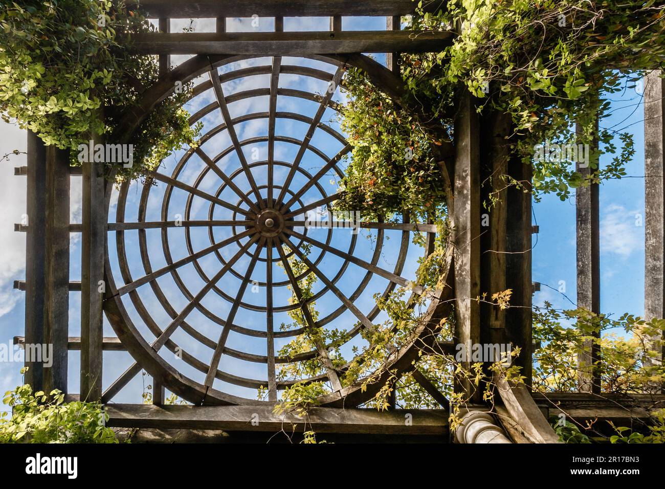 An abstract geometric view of a structure at Hampstead Pergola & Hill ...