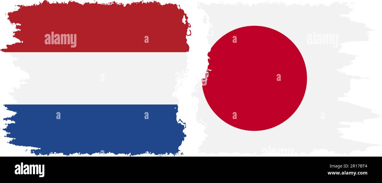 Japan and Netherlands grunge flags connection, vector Stock Vector ...