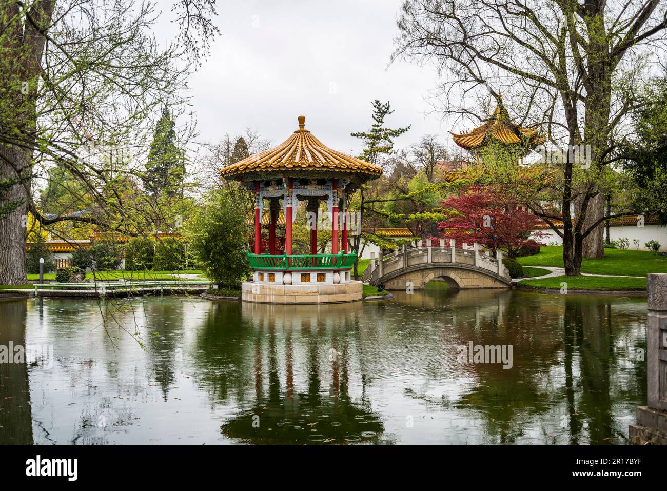 The pond and island pavilion of the Chinese Garden, a garden which was ...