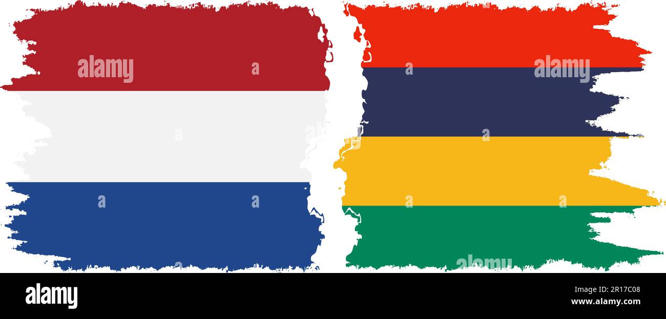 Mauritius and Netherlands grunge flags connection, vector Stock Vector ...
