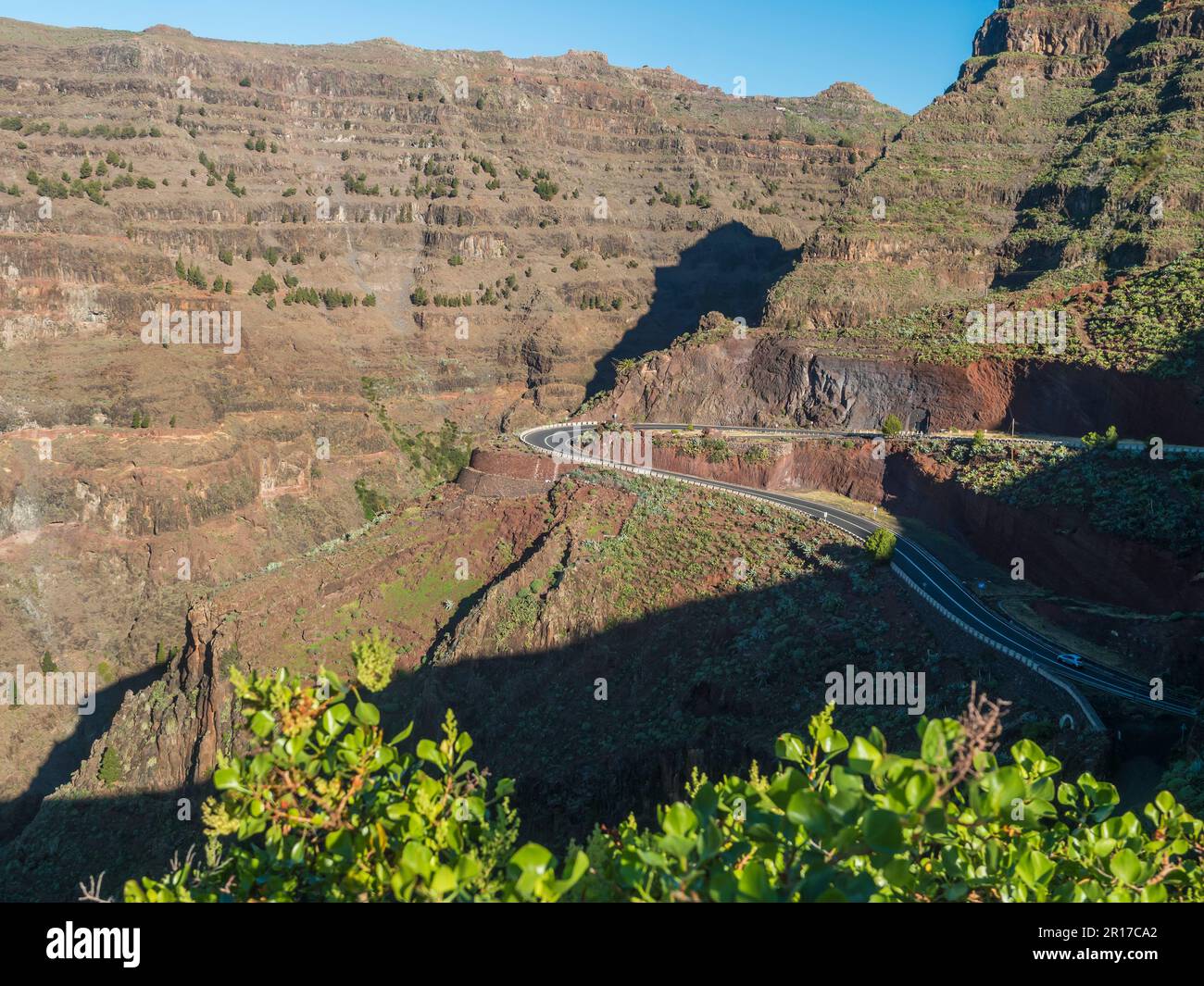Aerial view from Mirador de la curva del queso. Green valley of Valle ...