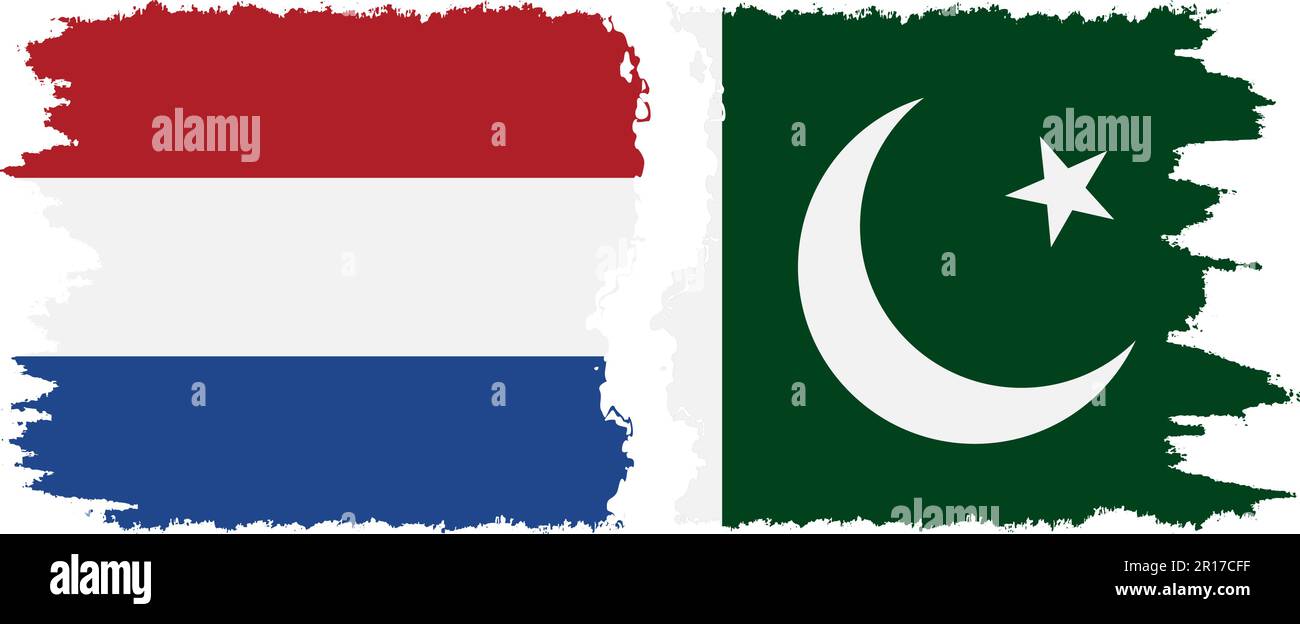 Pakistan and Netherlands grunge flags connection, vector Stock Vector ...