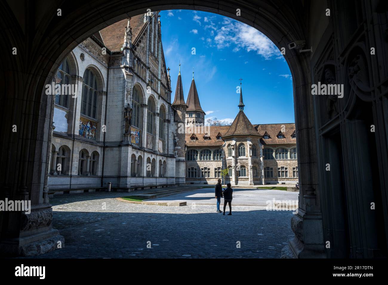 Courtyard of the Swiss National Museum, Zurich, Switzerland Stock Photo ...