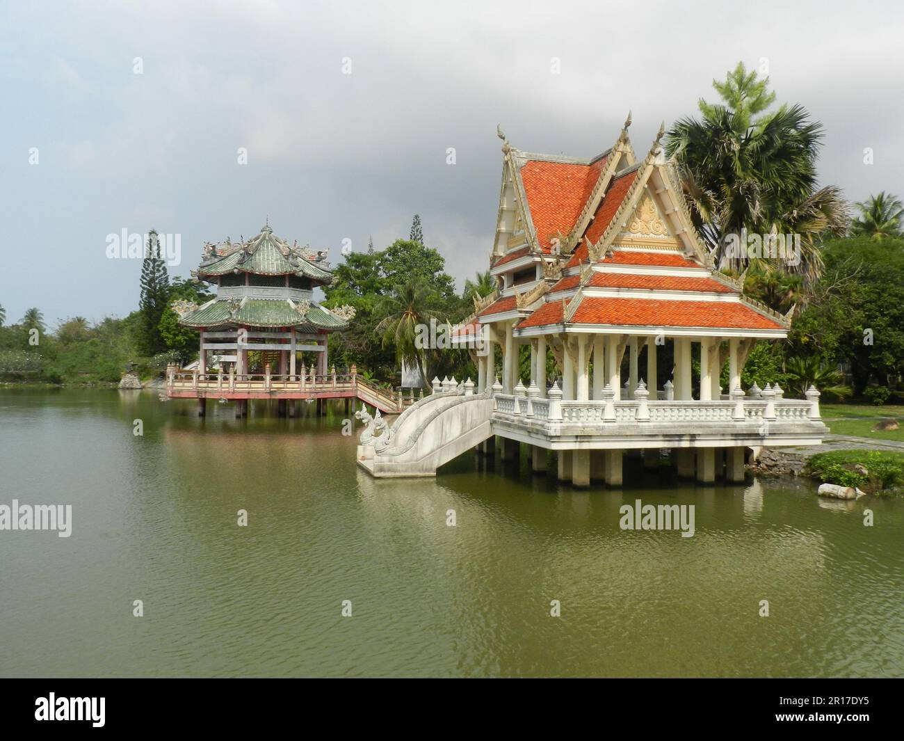 Thailand, Chonburi: water temples near Wat Yansangwararam Stock Photo ...