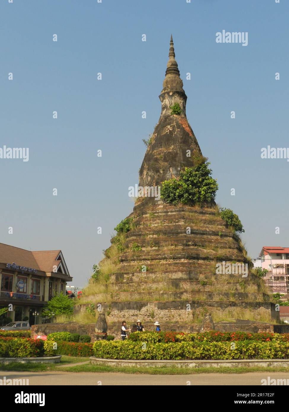 Laos, Vientiane: That Dam Stupa (Black Stupa), said to be inhabited by ...