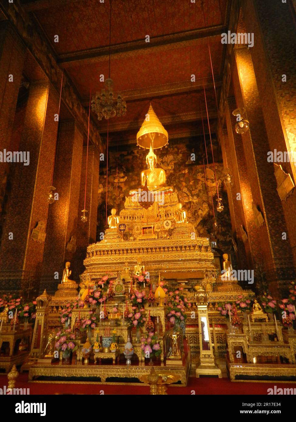 Thailand, Bangkok: Buddha's magnificent golden shrine in the bot of Wat ...