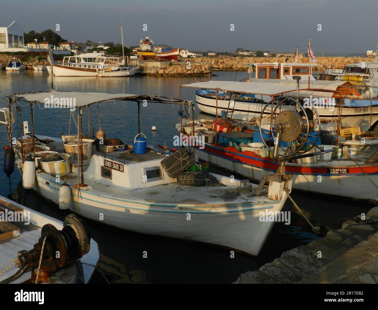 Cyprus (North), Bogaz: fishing boats in the harbour Stock Photo - Alamy
