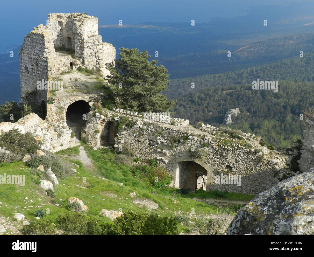 Cyprus (North), Kantara: Barbican and defence tower of mediaeval ...