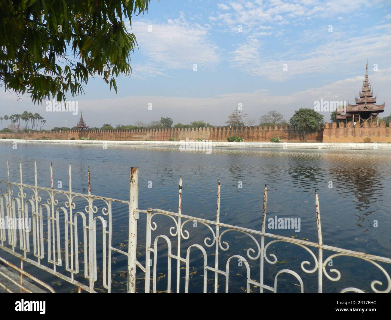 Myanmar, Mandalay: defensive walls and moat, 3.2 km x 3.2 km. square ...