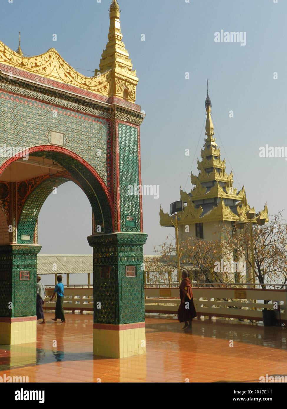 Myanmar, Mandalay: the terrace of Sutaungpyei Pagoda on the top of ...