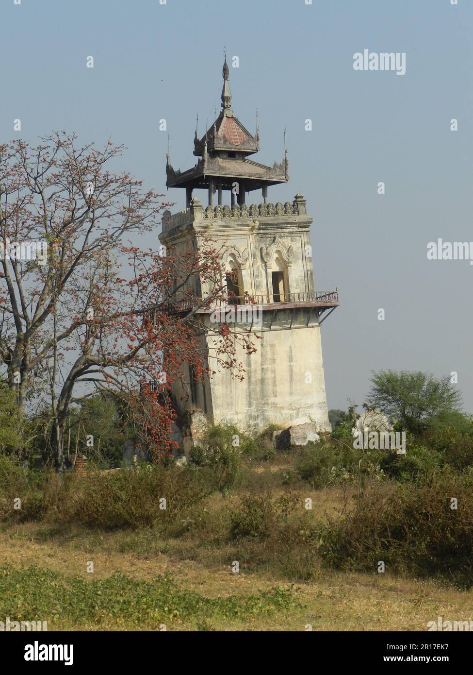 Myanmar, Mandalay, Inwa: Nanmyin, a 27-metre-high watchtower which is ...