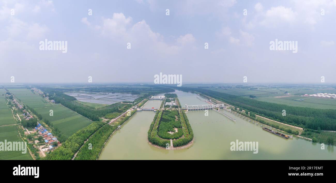 SUQIAN, CHINA - MAY 12, 2023 - Aerial photo shows the hub of Sihong ...