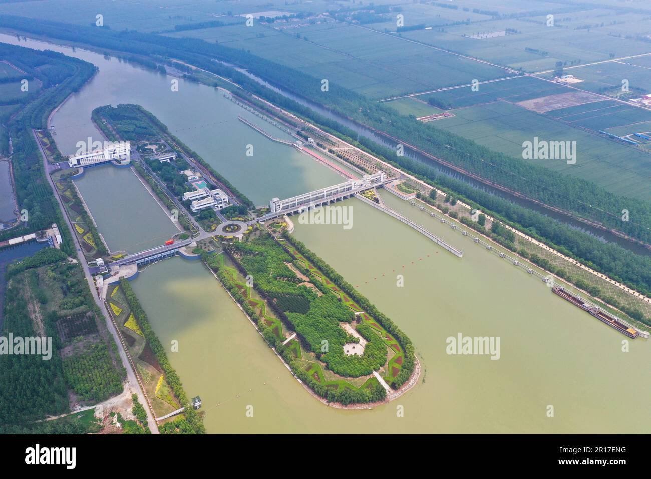 SUQIAN, CHINA - MAY 12, 2023 - Aerial photo shows the hub of Sihong ...