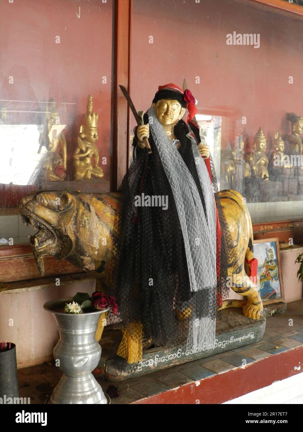 Myanmar, Bagan: the figure of Thagyamin, King of the 37 Nats (Spirits ...
