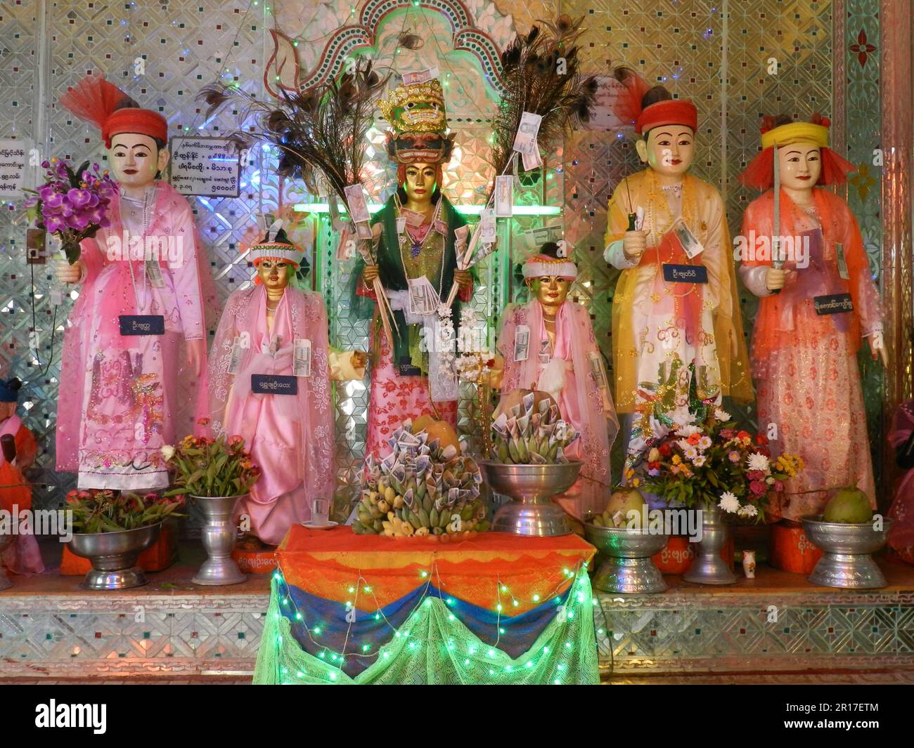 Myanmar, Bagan: a group of "Nat" spirits, worshipped on Mount Popa ...