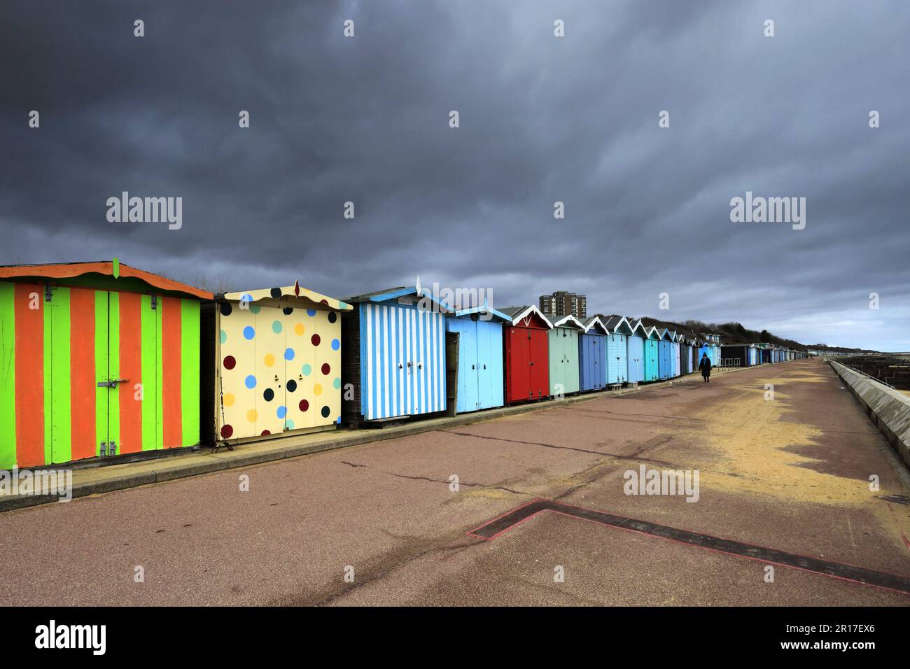 Beachuts on the promenade at Frinton-on-Sea, Tendring district, Essex ...