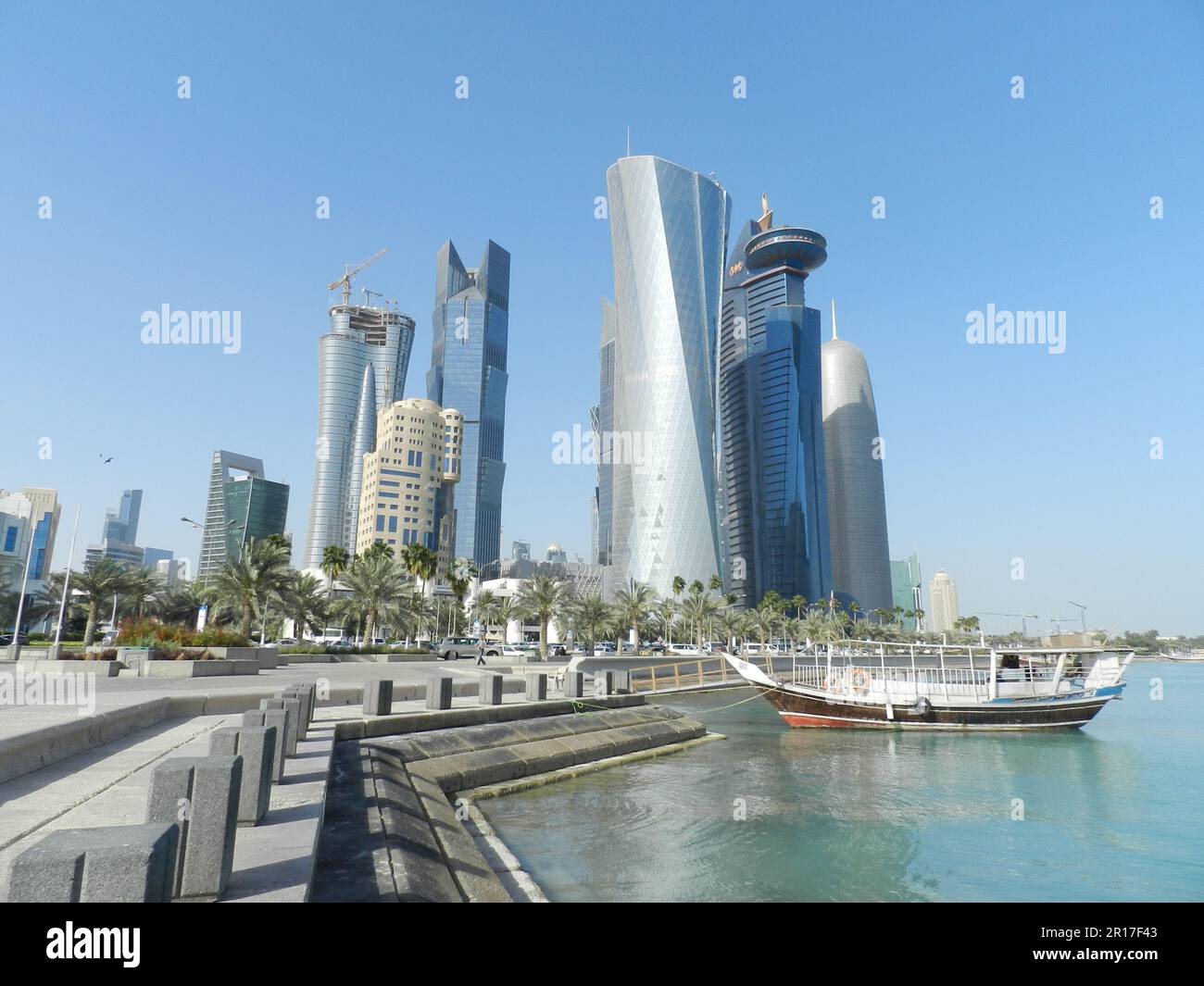 Qatar, Doha: new skyscrapers at West Bay - twin Palm Towers, Al Bidda ...