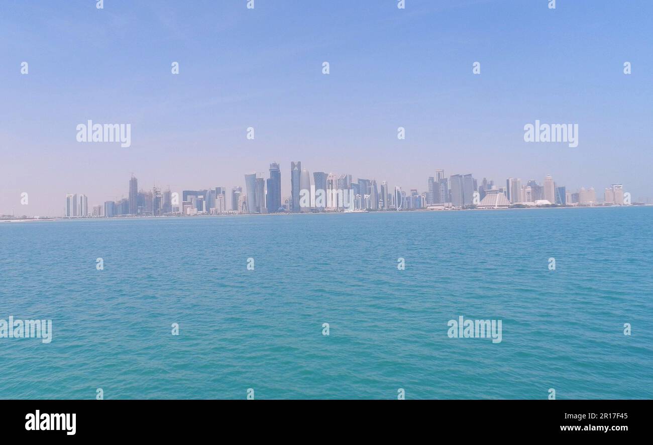 Qatar, Doha: view across the bay from the Dhow Harbour Stock Photo - Alamy