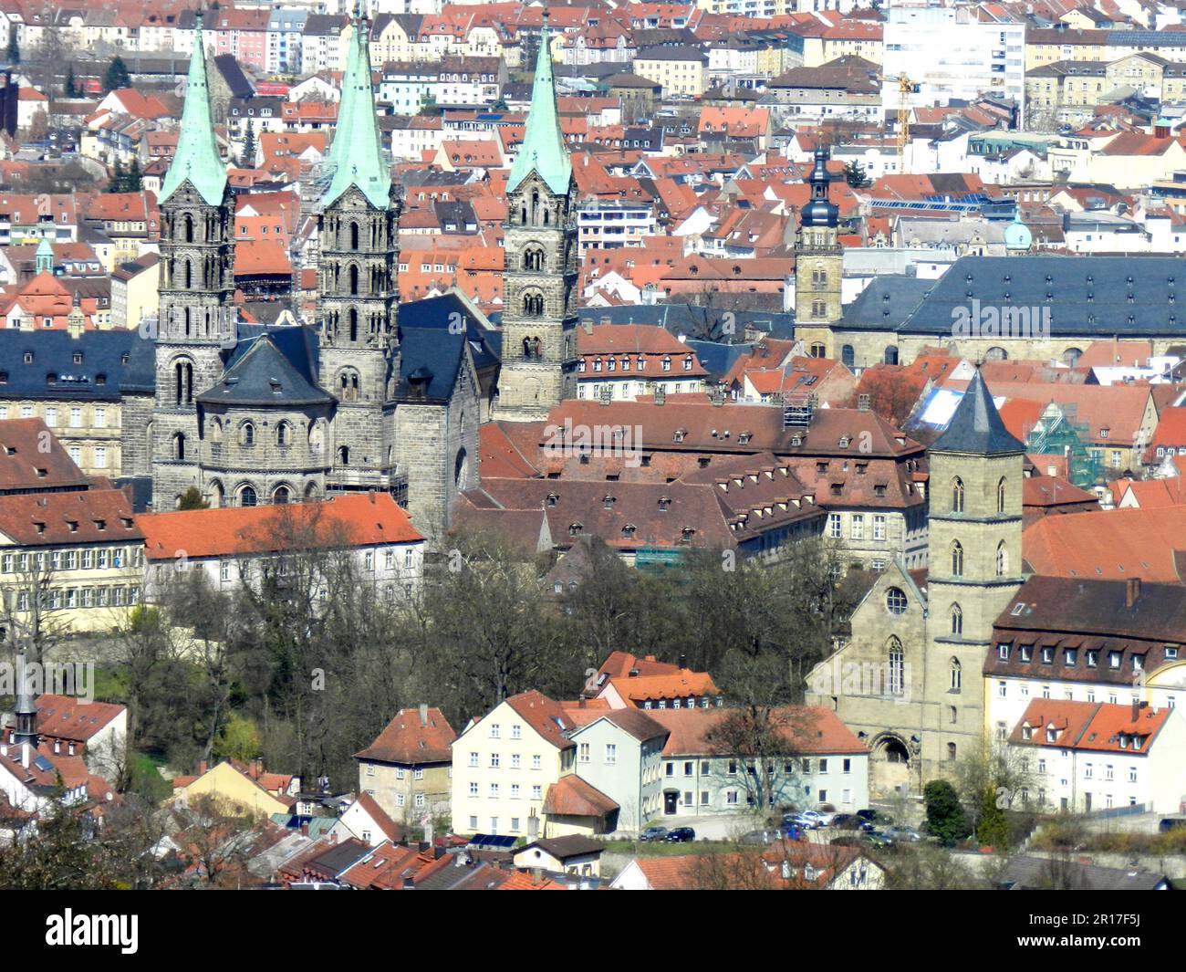 Germany, Bavaria, Upper Franconia, Bamberg: view of the cathedral ...