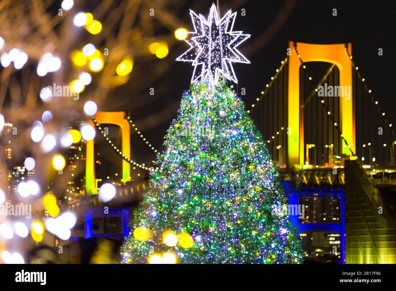 Christmas tree and Rainbow bridge Stock Photo - Alamy
