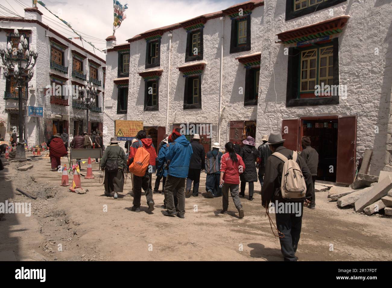 People's Republic of China, Tibet, Lhasa: pilgrims walking round the ...