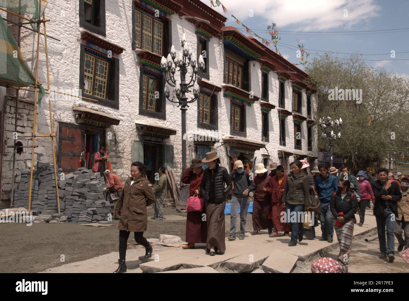 People's Republic of China, Tibet, Lhasa: pilgrims walking round the ...