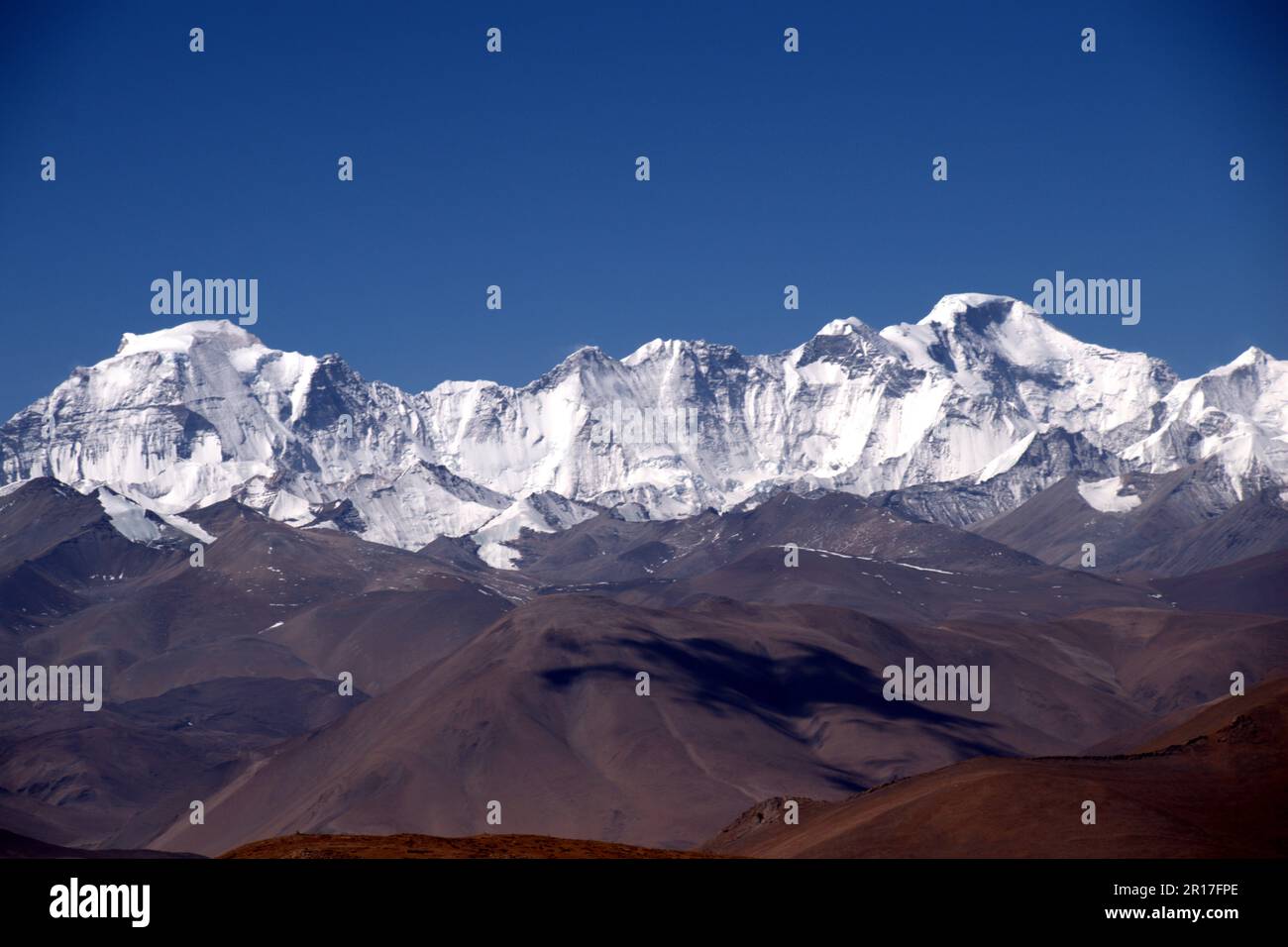 People's Republic of China, Tibet: Cho Oyu Massif (8201m) from Pang La ...