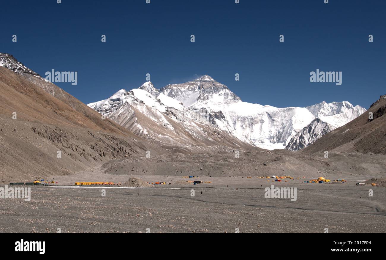 Peoples Republic Of China Tibet Mount Everest Qomolangma 8848m With Rongphu Glacier And