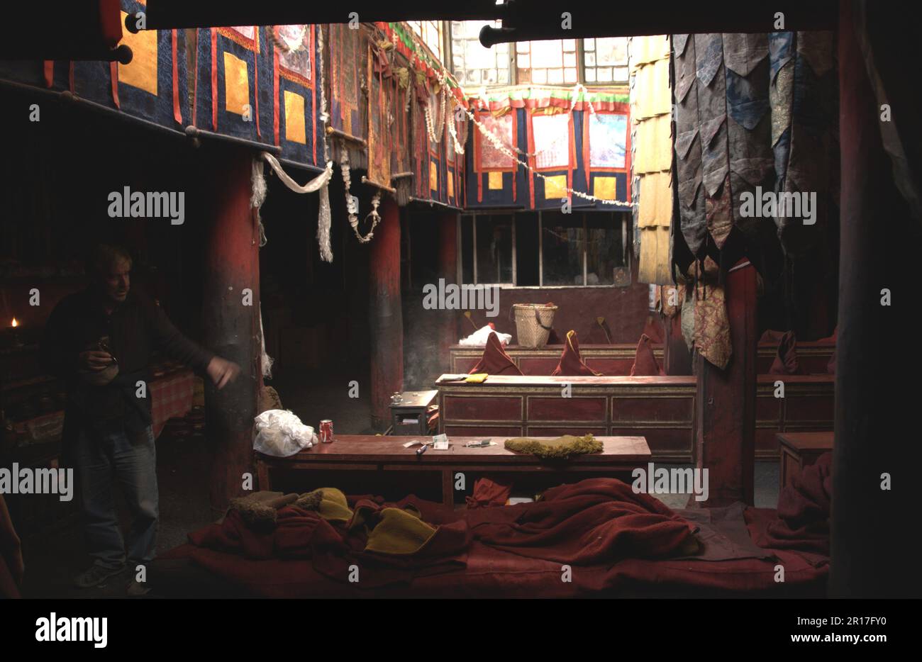 People's Republic of China, Tibet: the prayer hall of Shegar/Shekar ...