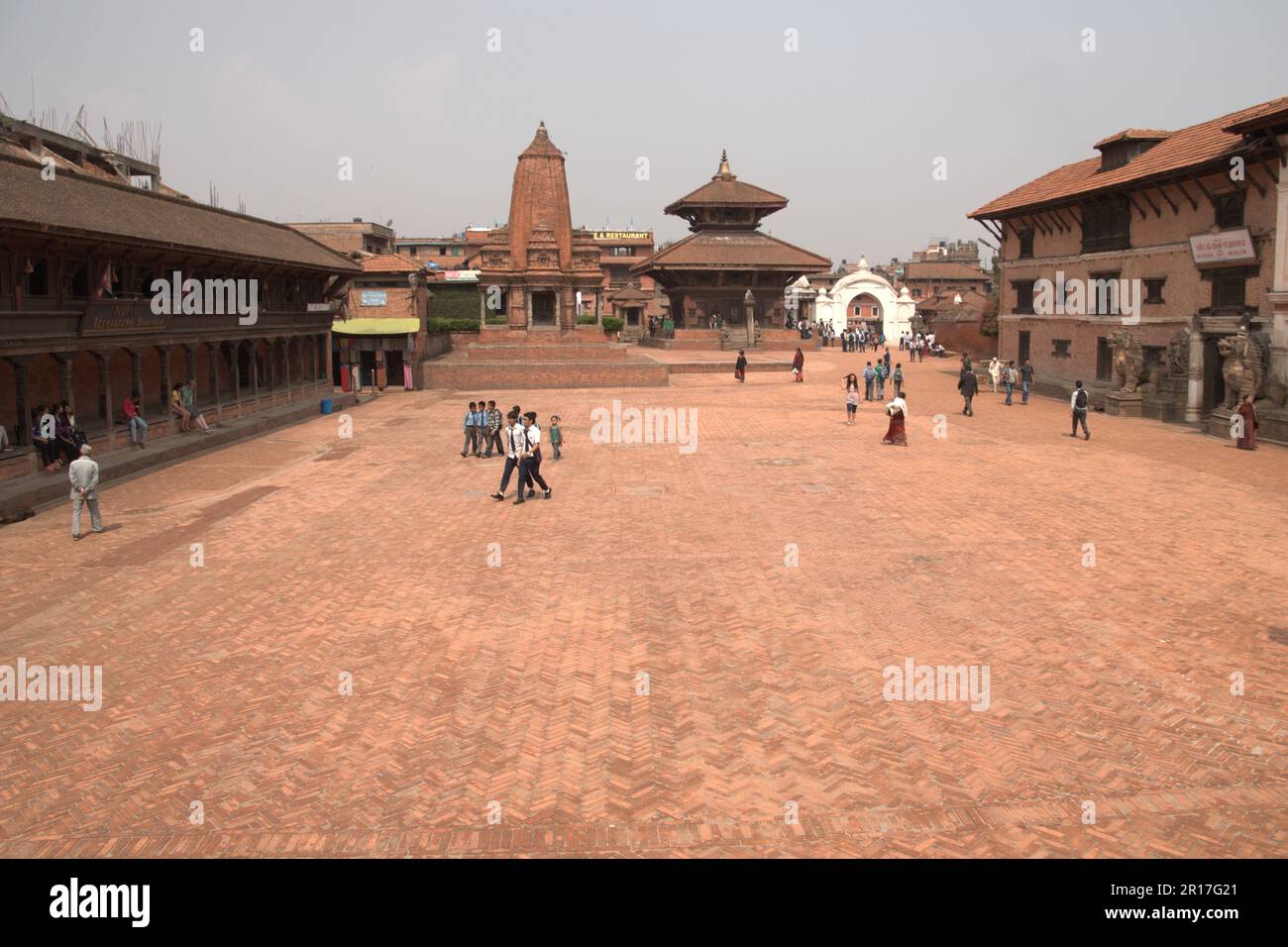 Nepal, Bhaktapur: Durbar Square, with Rameshwor and Krishna Temples ...