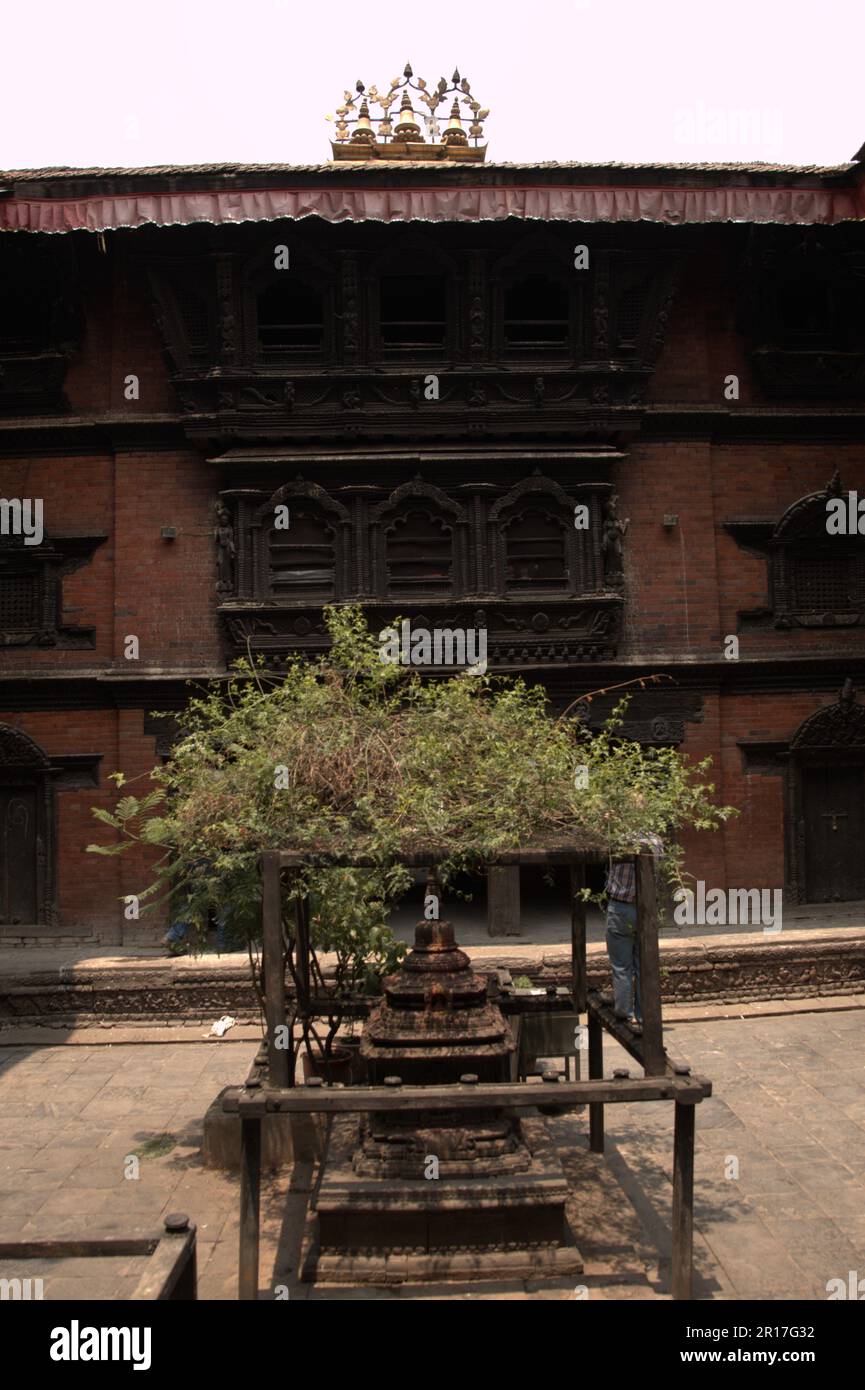 Nepal, Kathmandu: Kumari Chowk (Courtyard) of the Kumari Bahal, where ...