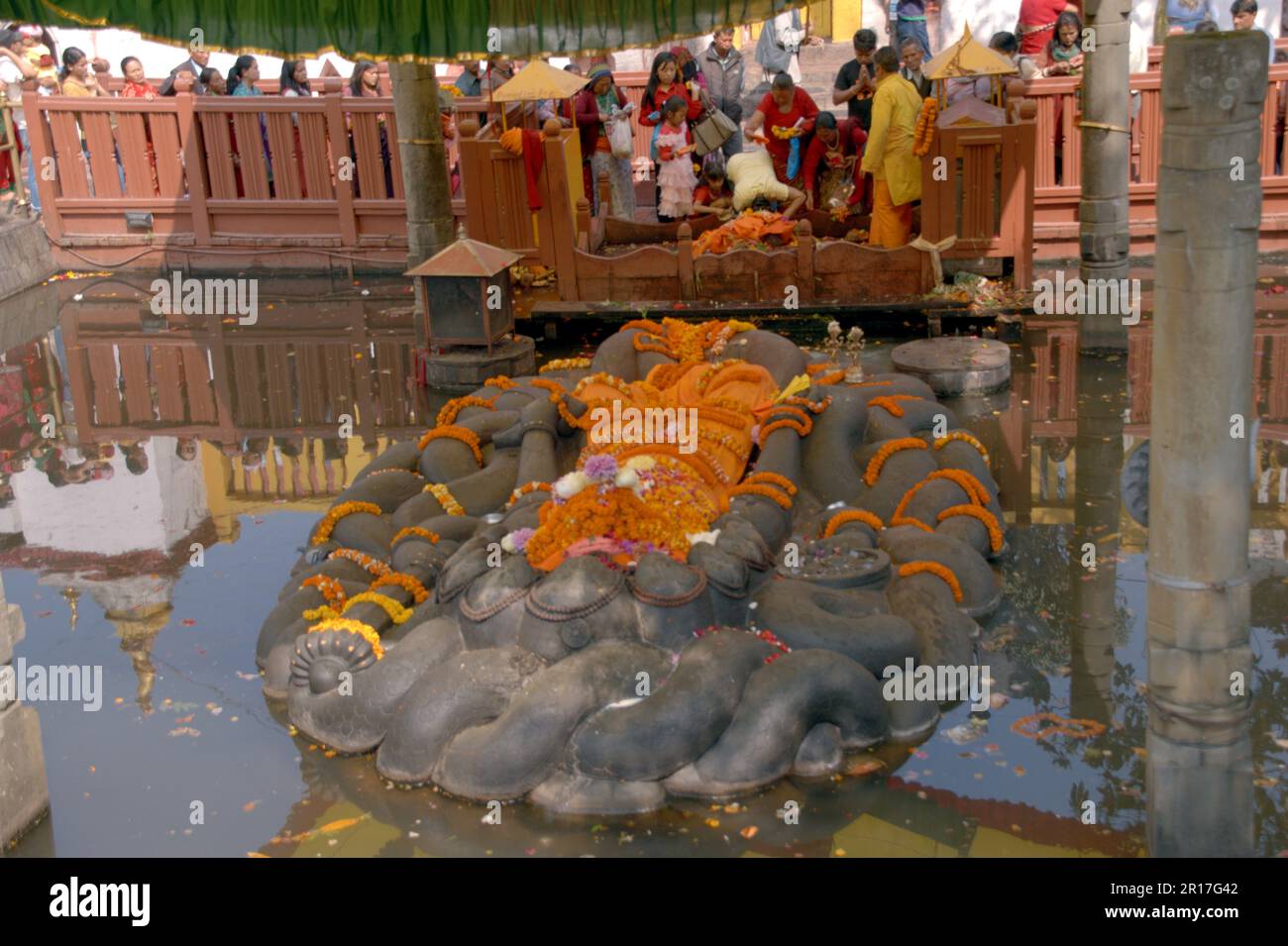Vishnu lying on serpent hi-res stock photography and images - Alamy