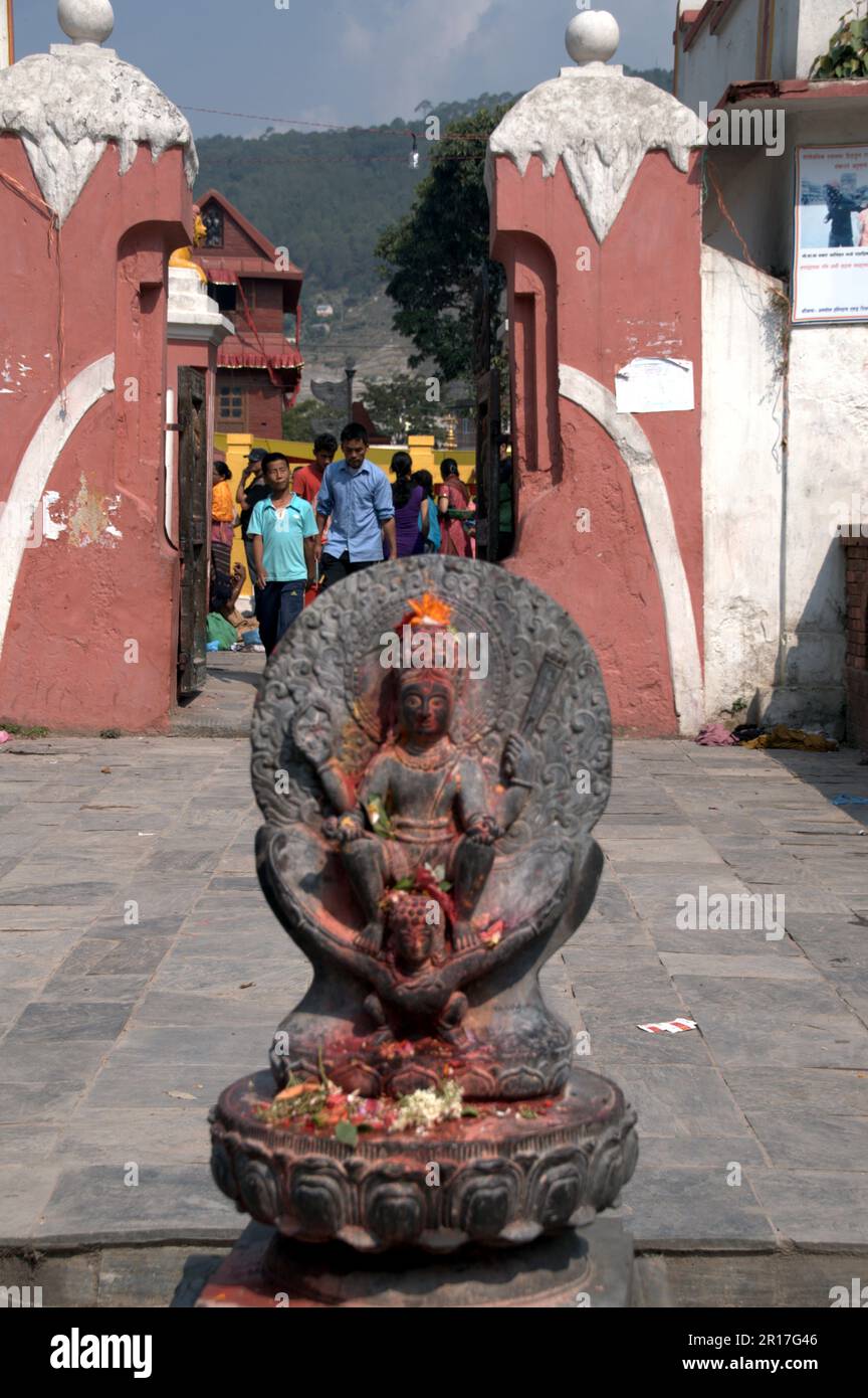 Nepal, Kathmandu, Budhanilakantha: Vishnu shrine near to the entrance ...