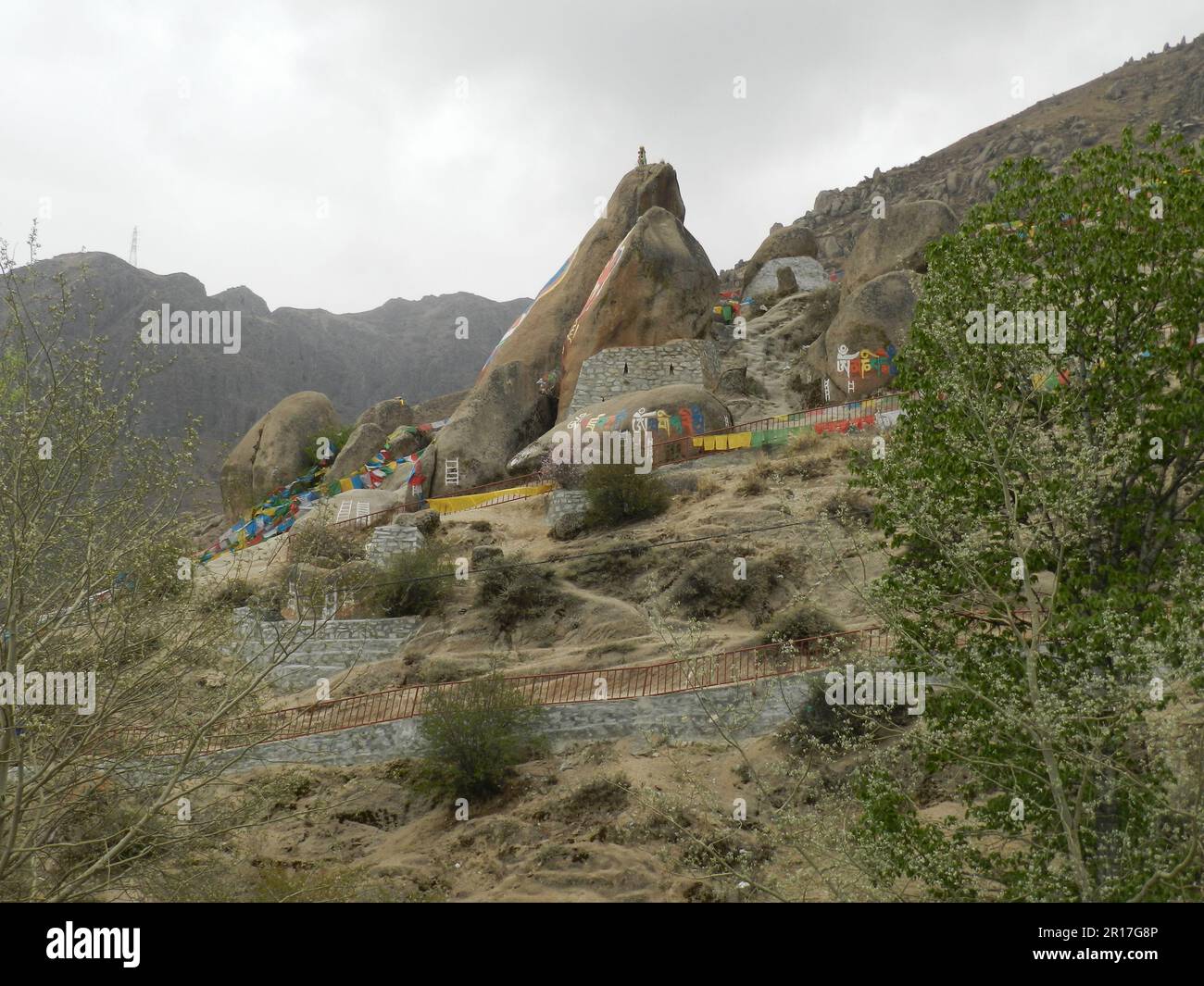 People's Republic of China, Tibet, Lhasa: rock paintings by the kora of ...