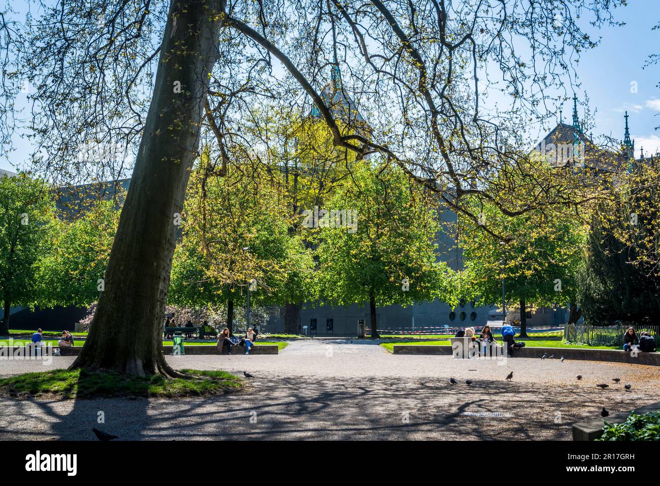 Platzspitz park, located next to the Swiss National Museum, Zurich ...