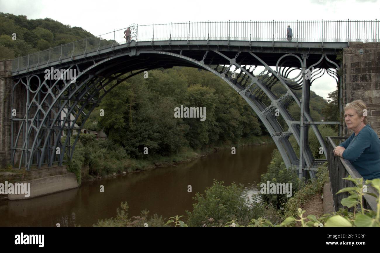 England, Shropshire, Ironbridge: the first iron bridge, built in 1779 ...