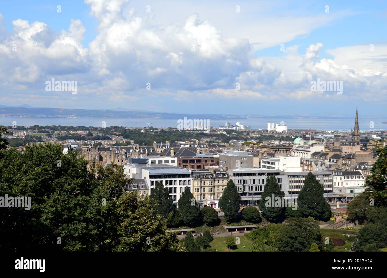 Scotland, Edinburgh: Princes Street Gardens with the Firth of Forth ...
