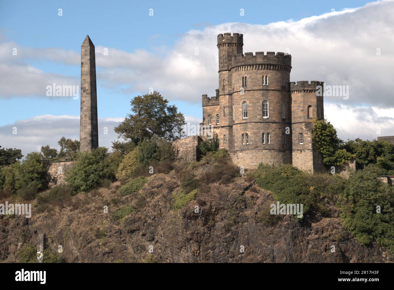 Scotland, Edinburgh: obelisk (1844) in the Old Calton Burial Ground ...