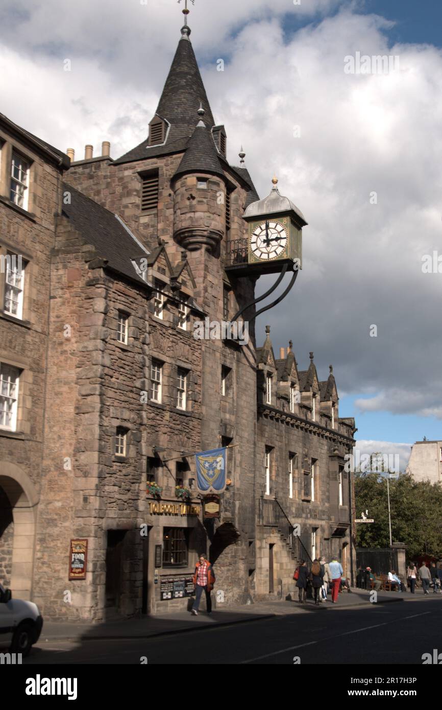 Scotland, Edinburgh: Canongate Tolbooth with clock dated 1884 Stock ...