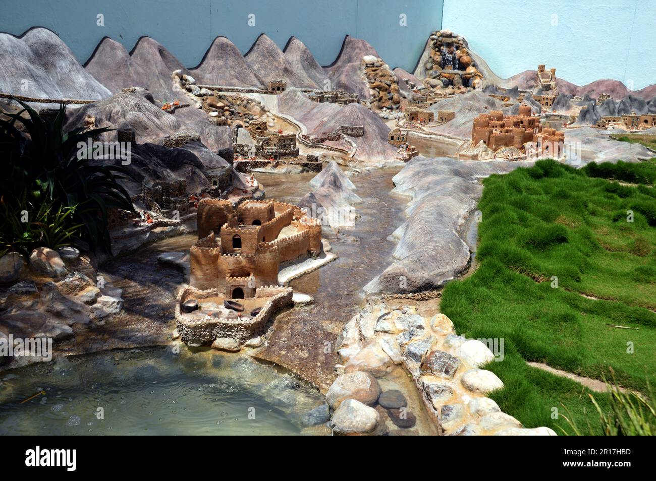 Oman, Muscat: model of a "Falaj" or ancient water distribution system ...
