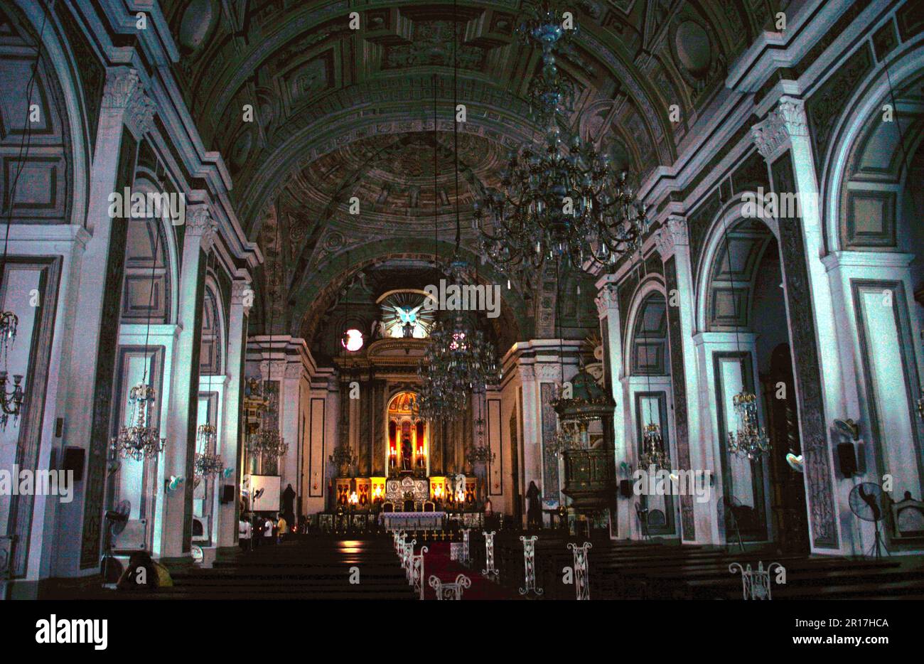 The Philippines, Manila: the interior of Manila Cathedral, destroyed in ...